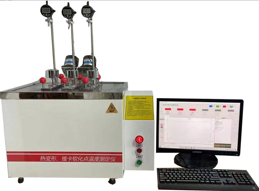 HDT VICAT 테스터 정확한 재료 테스트를 위한 컴퓨터 제어 열 변형 온도 플라스틱 HDT 및 VST 테스트 기계